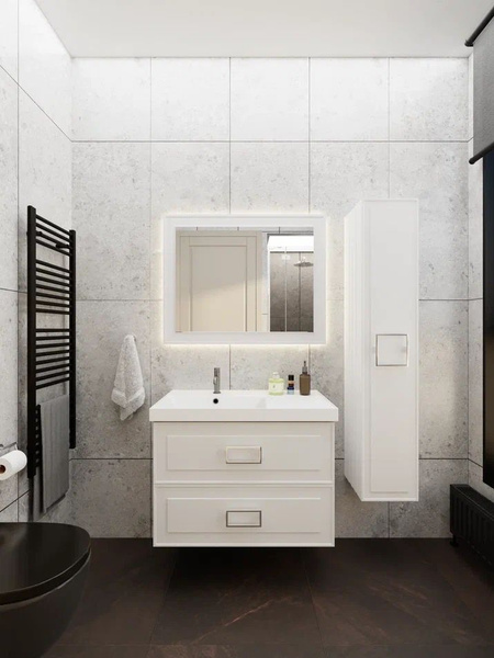 Тумба под раковину (без раковины) La Fenice Cubo Twin Bianco 90 см ...