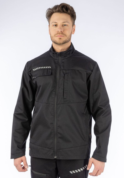 Куртка рабочая Мужской BRODEKS, размер 52, 50 черный, рост 176-182 Смесовая ткань, Полиэфир ...