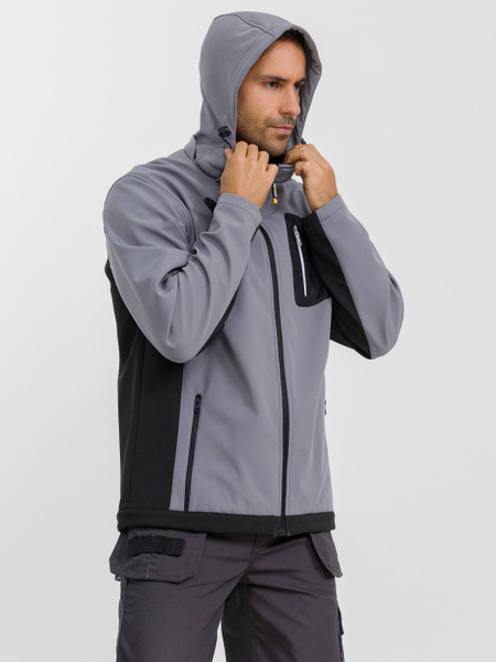 Куртка DOWELL Softshell серая с капюшоном - купить с доставкой по выгодным ценам в интернет ...