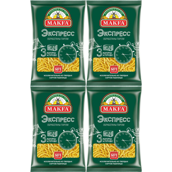 Макаронные изделия Makfa Экспресс Спиральки 400 г, набор: 4 штуки купить на OZON по низкой цене ...