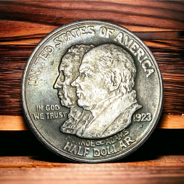 Монета США 1/2 доллара (50 центов) 1923 года. Лос Анджелес. 100 лет Доктрине Монро купить на ...