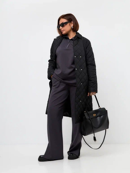 Пальто SHAYLY, Демисезон, размер 46, цвет черный, Полиэстер - купить по ...