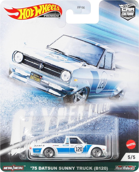 Коллекционная Premium машинка Hot Wheels '75 Datsun Sunny Truck (B120) White (коллекция Car ...