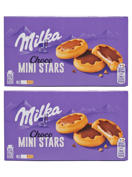 Печенье Milka Choco Mini Stars, 2 уп по 120 гр купить на OZON по низкой ...