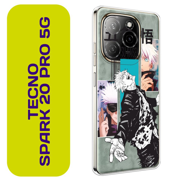 Чехол на Техно Спарк 20 Про 5g Tecno Spark 20 Pro 5g с принтом аниме Магическая битва Годжо
