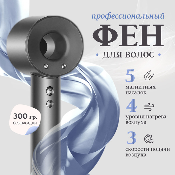 Фен для волос iHair-1600 Super Hair Dryer 1600 Вт, скоростей 3, кол-во ...