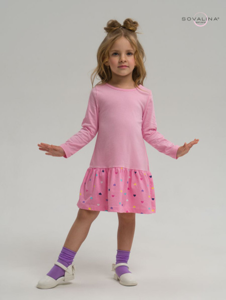 Платье Девочки SOVAlina нежный розовый, розовый Повседневный Длинный ...