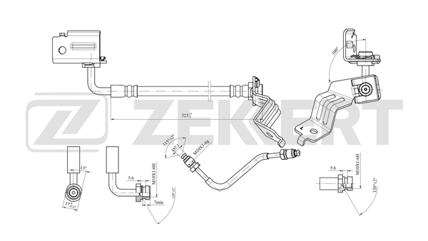 Тормозной шланг задний левый Hyundai Solaris II 17-, Kia Rio IV 17 ...