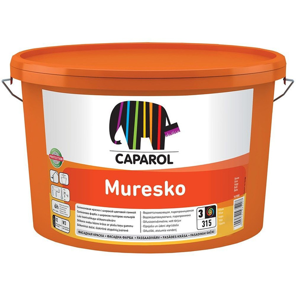 Caparol Muresko/Капарол Муреско, 5л,База 3(Прозрачная),фасадная краска купить на OZON по низкой ...