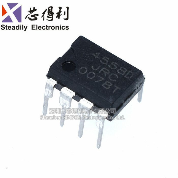 10 шт JRC4558D DIP-8,надписи:4558D, Микросхема двойного операционного ...