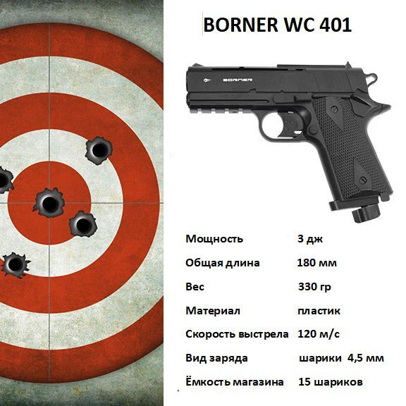 Пневматический пистолет Borner WC 401 купить на OZON по низкой цене ...