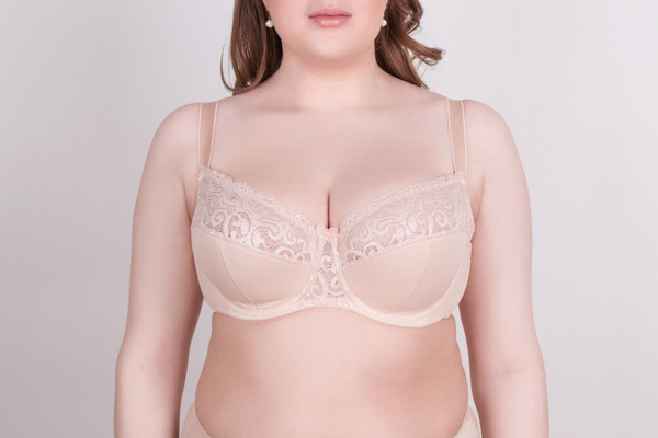 Бюстгальтер Женский Milavitsa балконет, размер 80F нюдовый Эластан, Полиамид Повседневный ...