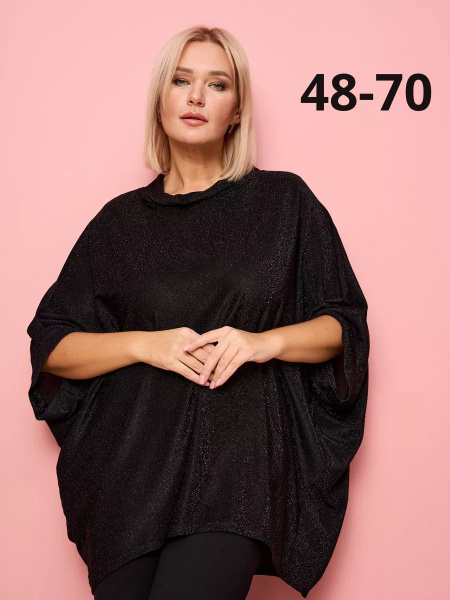 Туника Женский SPARADA черный, размер 64, 66 Россия Однотонный купить c доставкой на OZON по ...