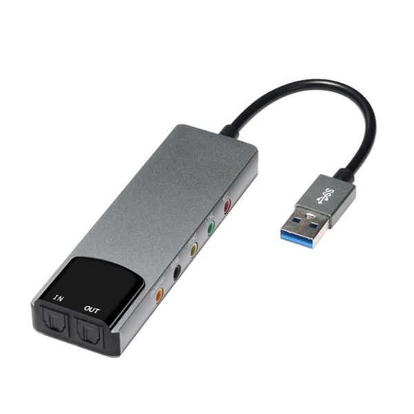 Внешняя звуковая карта USB оптоволоконный SPDIF - серый купить на OZON ...
