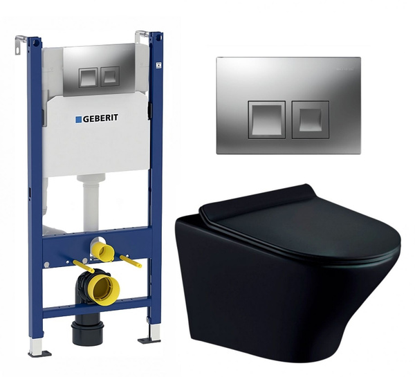 Комплект 3 в 1 инсталляция Geberit Duofix + Унитаз Esbano Aster BM + кнопка хром матовый купить ...