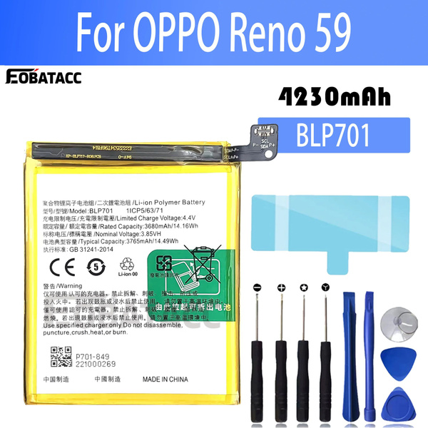 100% новый оригинальный аккумулятор BLP701 для OPPO Reno 59 Reno Dual ...