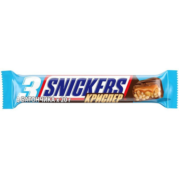 Батончик шоколадный Snickers Криспер, 60г купить на OZON по низкой цене ...