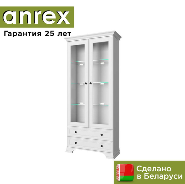 Шкаф-витрина ANREX Тиффани 2V2S 648150, 99x39.9x212 см купить c доставкой на OZON по низкой цене ...