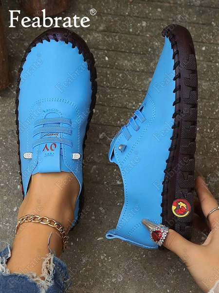 Кроссовки Женский Feabrate Искусственная кожа Бег, размер 40 R (средняя) Демисезон Шнурки Без ...