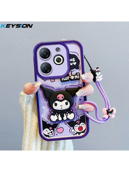 Противоударный чехол Keysion для Tecno Spark Go 2024 20 Pro 20c со шнурком силиконовый милый 3d