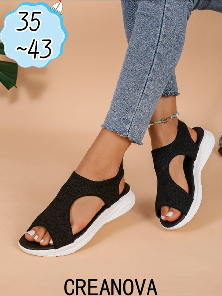 Сандалии Женский CREANOVA, размер 35 Синтетическая дышащая сетка Лето Без застёжки купить c ...