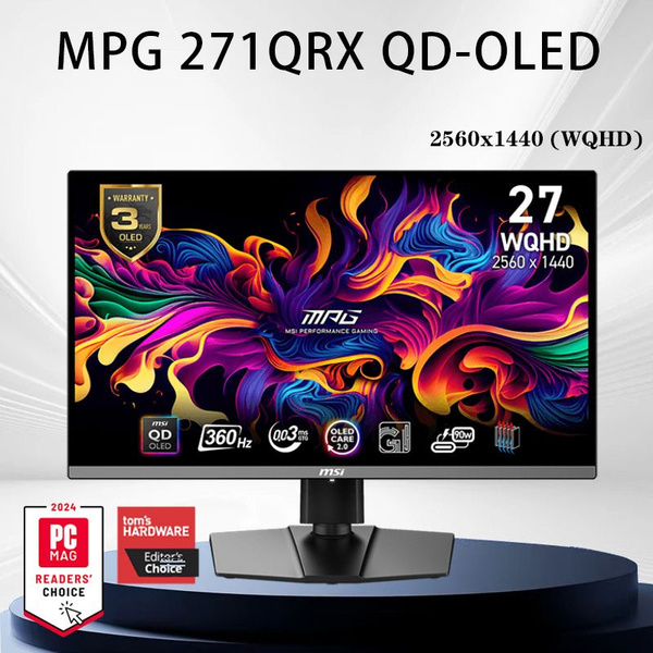 MSI 27" Монитор (RTX666)MPG 271QRX QD-OLED,2K,360HZ, черный, черный ...