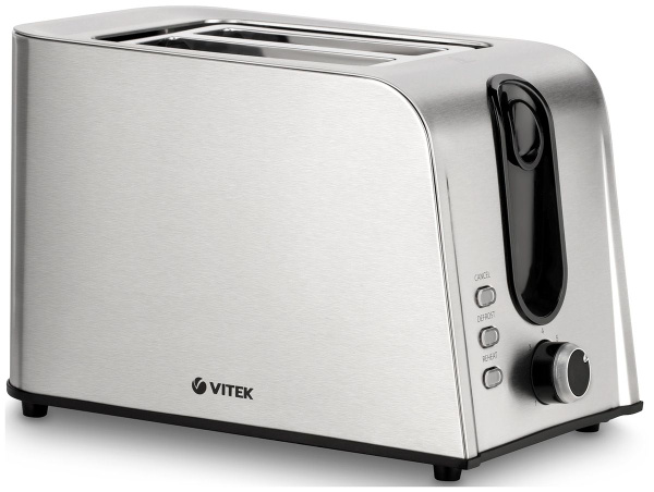Тостер Vitek VT-1570 800Вт стальной купить на OZON по низкой цене (1950254521)