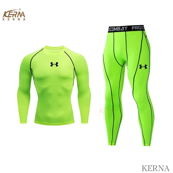 Рашгард Мужской KERNA зеленый Длинный, размер 56 Cooldry Корсет приталенный Надписи Офисный ...