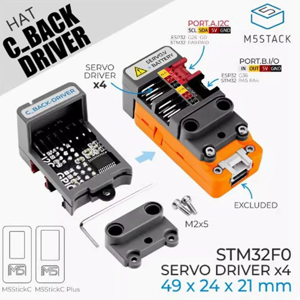 M5Stack C Back Driver Плата Сервопривода Совместима С M5StickC/C Plus ...