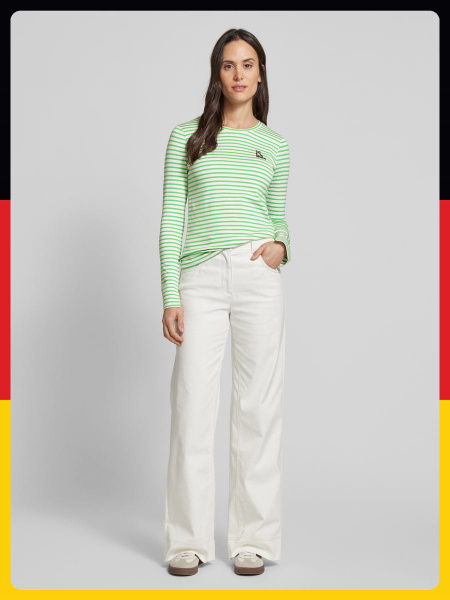 Лонгслив Женский Marc Cain зеленый размер 50 Повседневный дышащий материал купить C доставкой