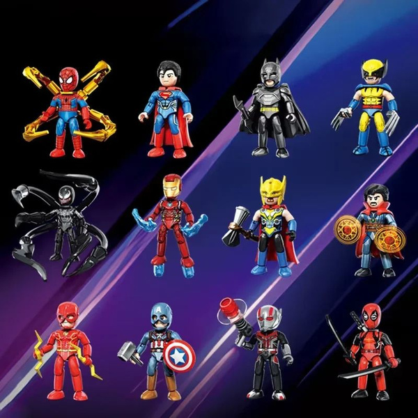 12pcs Marvel Wangao Avengers Blind Box Iron Man Spider-Man Wolverine ...