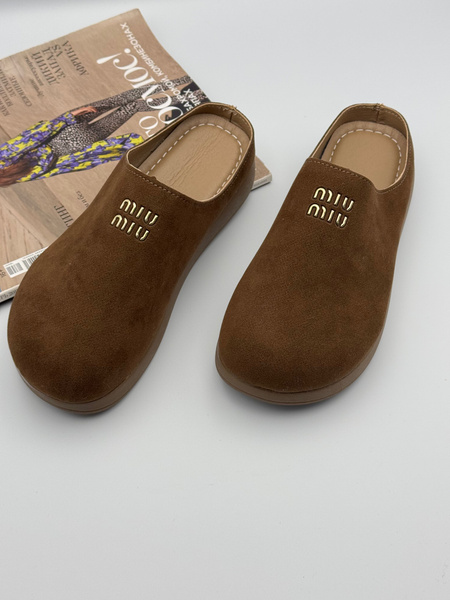 Мюли Женский Miu Miu Экозамша, размер 36 Китай купить c доставкой на OZON по низкой цене ...