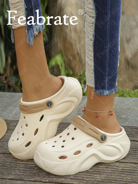 Сабо Женский Feabrate EVA, размер 38, 39 Круглый нос, Водоотталкивающая пропитка Стандартный ...