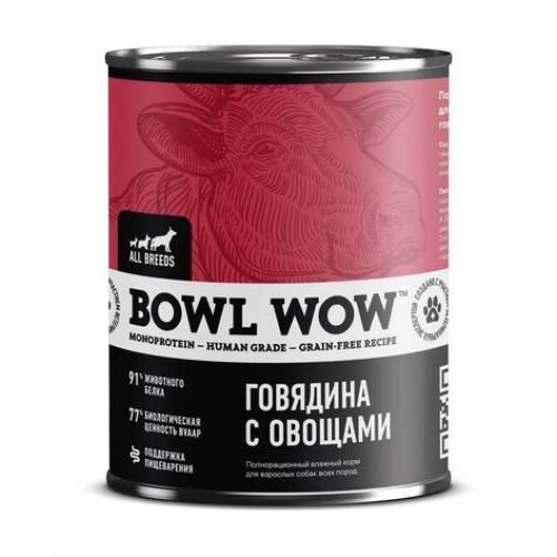3 шт. BOWL WOW Консервы для собак Говядина с овощами 340г 15% купить на OZON по низкой цене ...