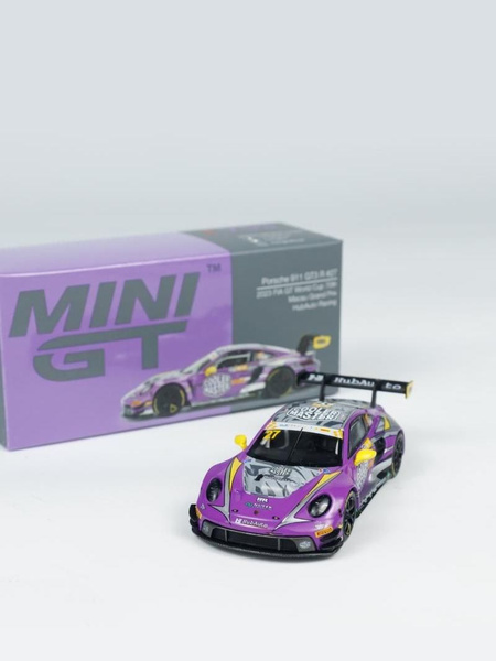 Машинка MINI GT 1/64 #793 Porsche 911 GT3 R #27 HubAuto Racing 2023 FIA ...