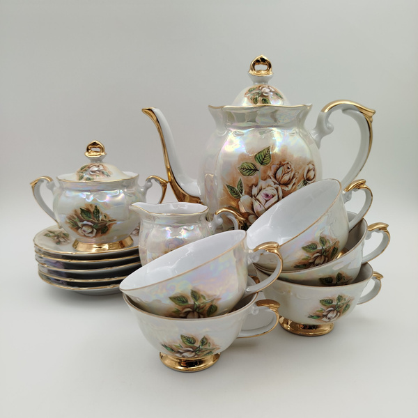 Сервиз винтажный кофейный, фарфор, деколь, Chodziez, Польша, 1964-1991 гг. купить на OZON по ...