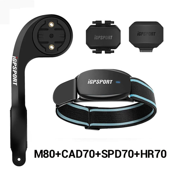 Велосипедный компьютер IGPSPORT, кронштейн M80, нарукавная повязка HR70, датчик скорости SPD70 ...