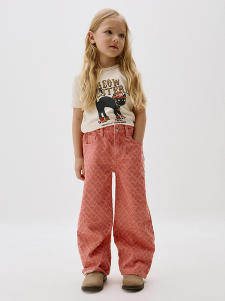 Джинсы Девочки SELA коралловый, размер 116 Китай На любой сезон Повседневный купить c доставкой ...