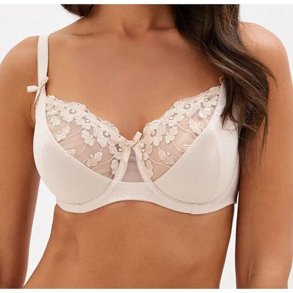 Бюстгальтер Женский AMITEYA классическая чашка, на косточках, размер 85D серебристый пион ...