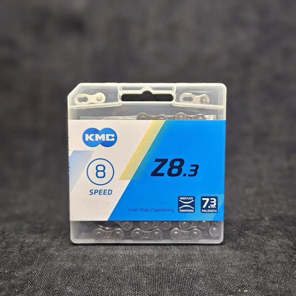 Цепь велосипедная KMC Z8.3 Silver-Gray, 8 скоростей, 116 звеньев, с замком MissingLink 8/CL573 в ...