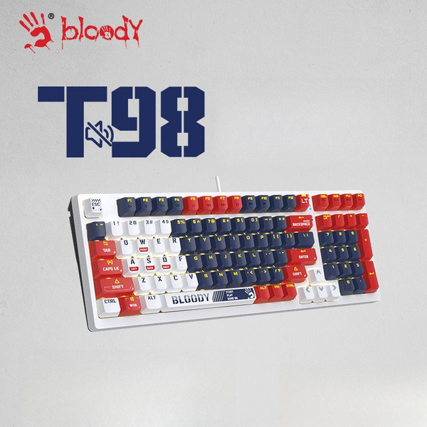 Игровая клавиатура беспроводная BloodY T98, Английская раскладка, красный купить на OZON по ...