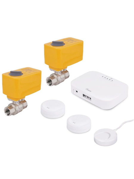 Система защиты от протечек воды Zeissler + TUYA 1 (Модуль управления; 2 шаровых крана (12В) 1/2 ...