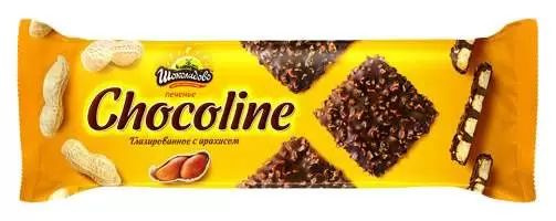 Печенье Chocoline Глазированное с арахисом, Шоколадово, 200 гр*6 шт ...