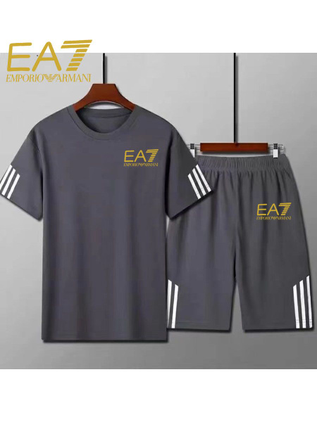 Костюм спортивный Мужской EA7 серый, размер 50, 52 Лето купить c доставкой на OZON по низкой ...