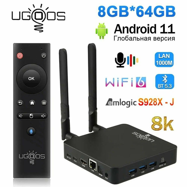 Ugoos AM8 Pro 8/64Gb (WiFi-6E) c Bluetooth пультом, Караоке-система купить на OZON по низкой ...