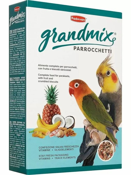 Padovan GRANDMIX Parrocchetti комплексный корм для средних попугаев ...