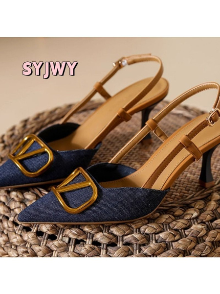 Босоножки Женский SYJWY Стандартный средний (до 9 см) Резина, размер 37 Лето Китай Пряжка купить ...