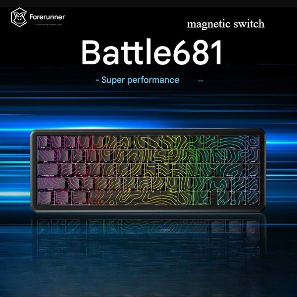 EWEADN Игровая клавиатура Battle68, (Arctic Latte Switch), красный ...