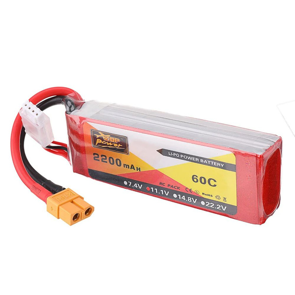 ZOP Power 11.1V 2200mAh 60C 3S Lipo Battery XT60 Plug для RC Quadcopter купить на OZON по низкой ...