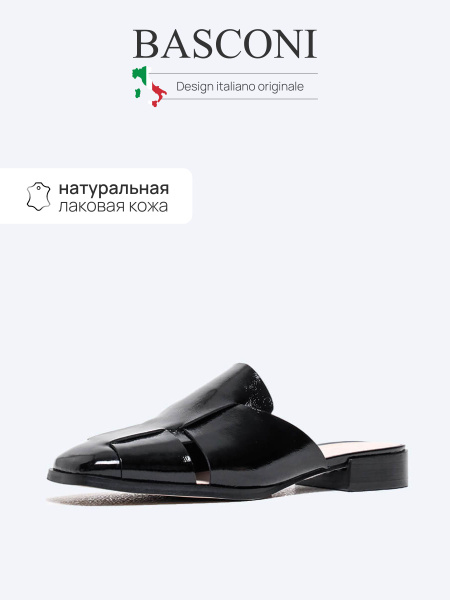 Мюли Женский BASCONI Кожа натуральная лакированная F, размер 38 Стандартный низкий (до 4 см ...